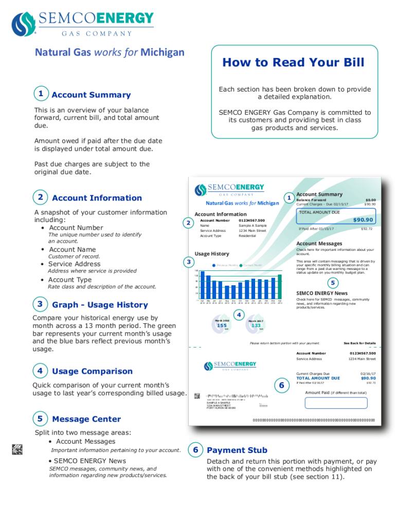 How to read your bill - SEMCO Energy Gas Company